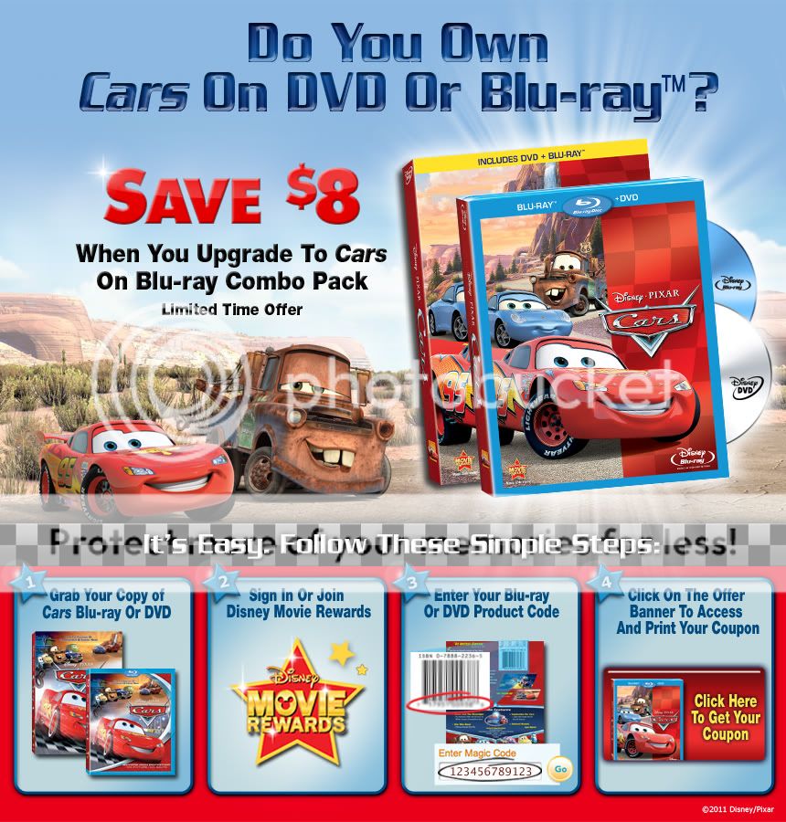 Cars Blu Disney Movie Rewards $8 Upgrade - DVD Talk Forum