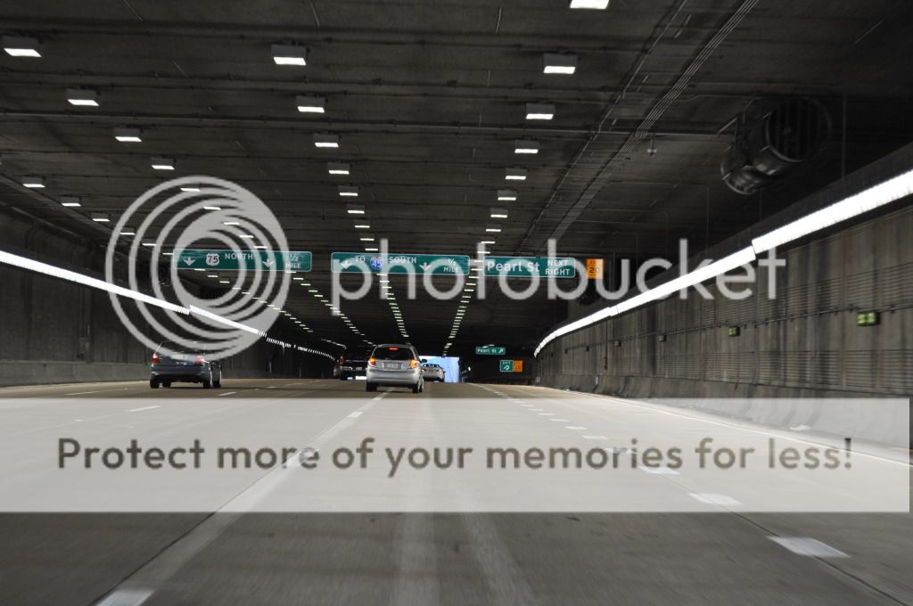Dallas TX: "TO I-45 SOUTH" sign inside Spur 366 Tunnel